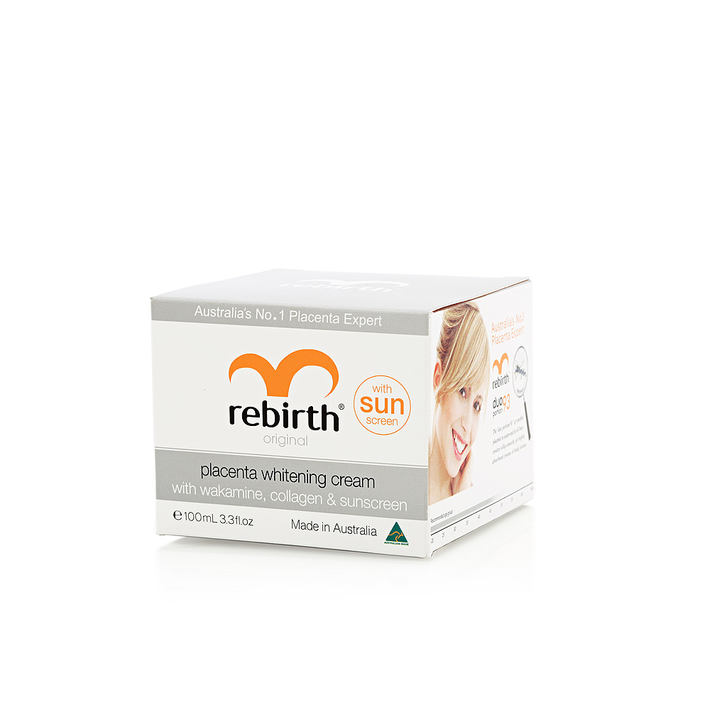 Rebirth Placenta Whitening Cream with Wakamine, Collagen & Sunscreen ...